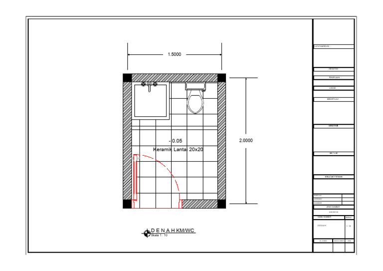 Rincian Gambar Arsitektur Denah WC | PDF