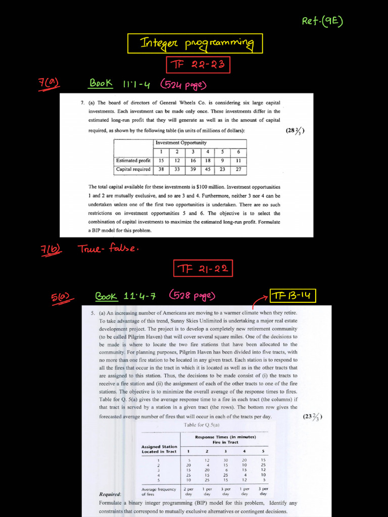 Integer Programming TF Solve | PDF