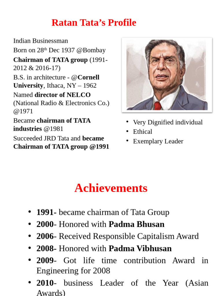Ratan Tata Biography | PDF | Leadership | Business