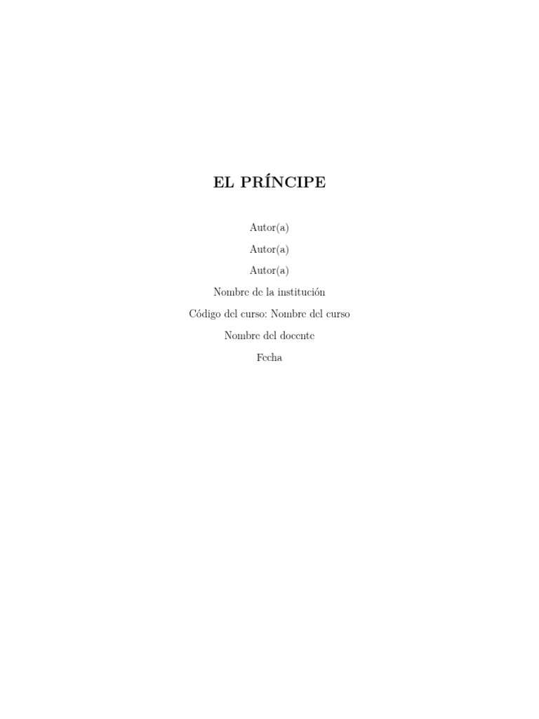 El Principe | PDF | El príncipe | Mercenario