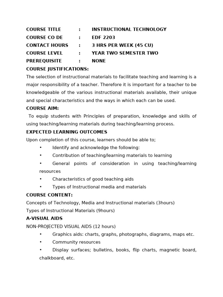 Instructional Technology | PDF | Learning | Pedagogy