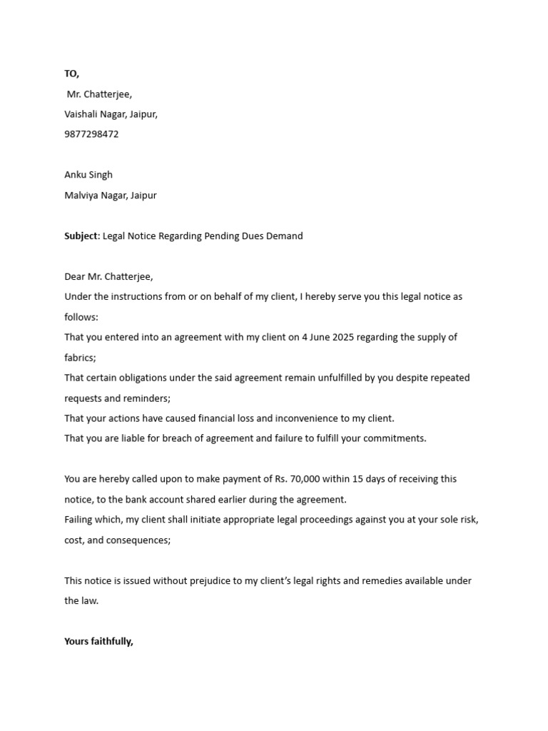 Notice Sample 1.1.2 | PDF