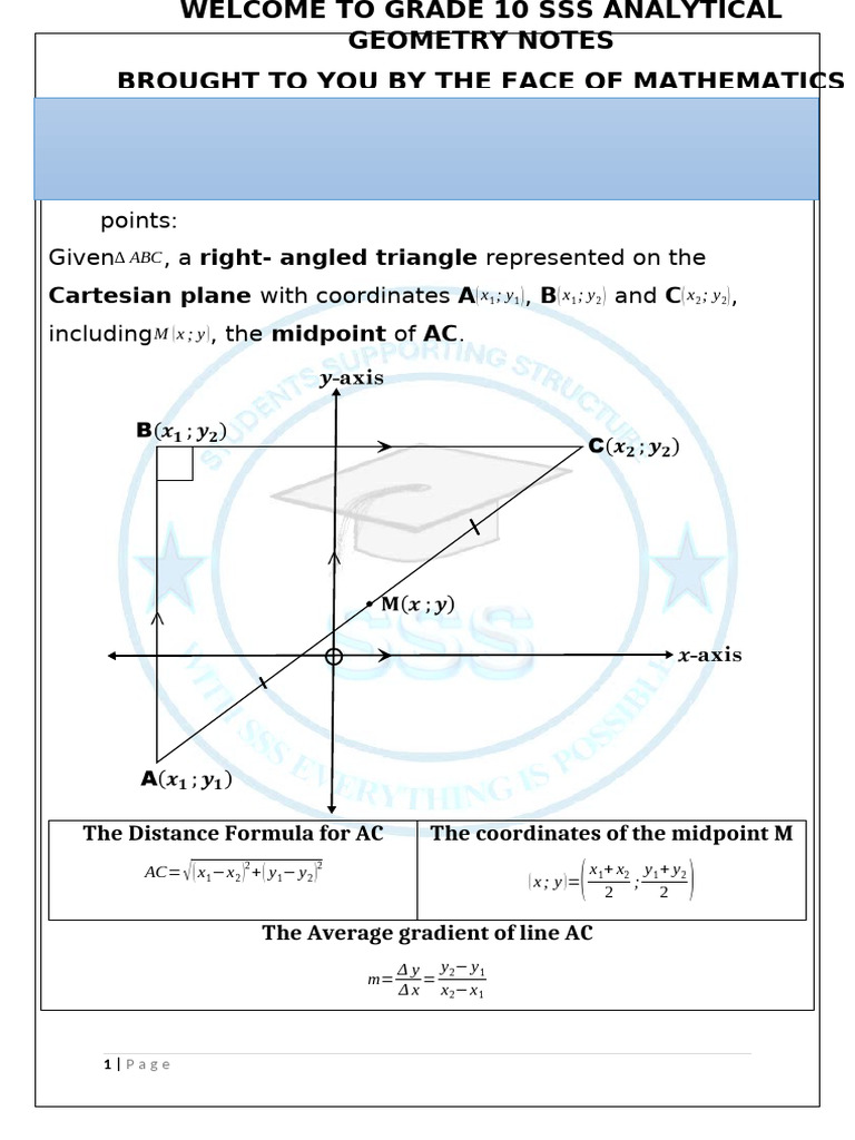 SSS Analytical Geometry With Face of Mathematics | PDF | Angle ...