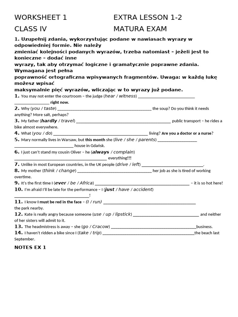 Kółko Worksheet 1 Extra Lesson 1 | PDF