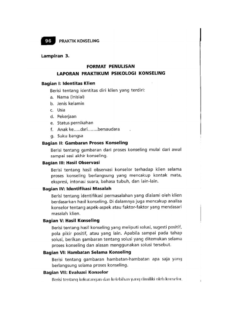 Format Laporan Konseling UAS | PDF