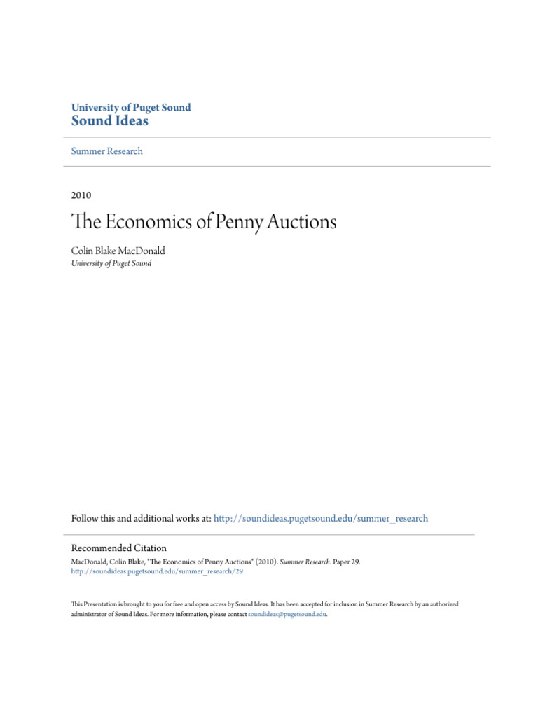 Swoopo: The Penny Auction Model | PDF | Auction | Poker