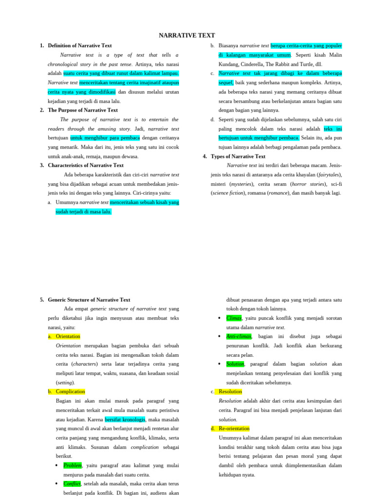Handout Narrative Text | PDF