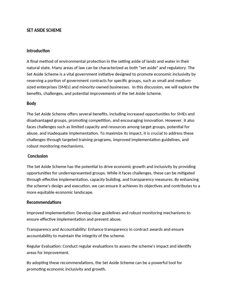 Set Aside Schem-Wps Office | PDF | Economies