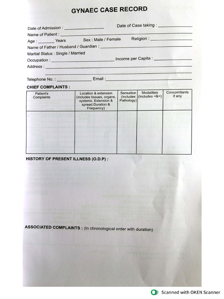 Gynaec Case Record | PDF