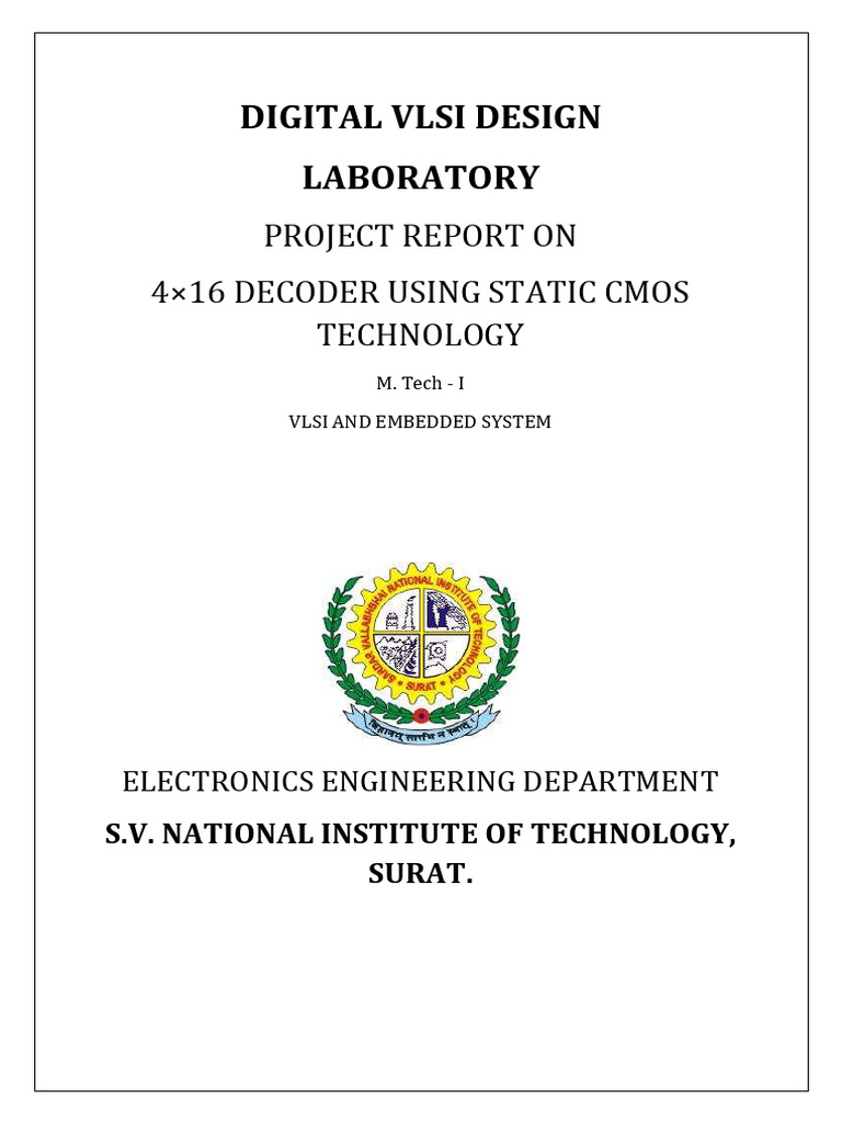 Digital Vlsi Design Laboratory Project R | PDF | Semiconductors ...