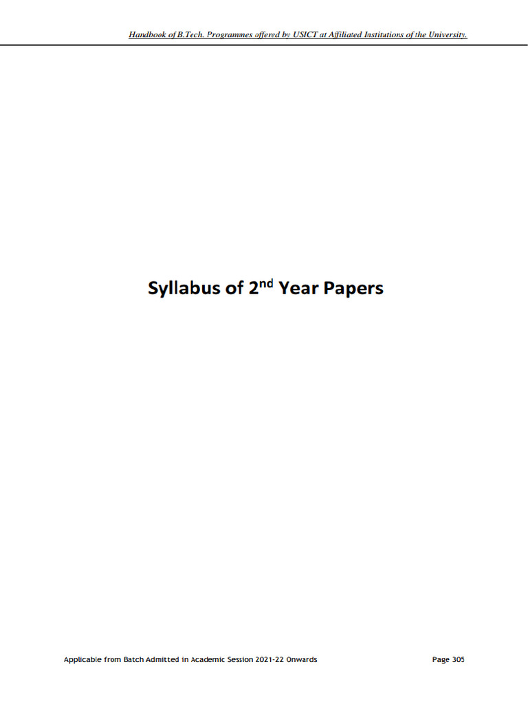 2nd Year Syllabus | PDF