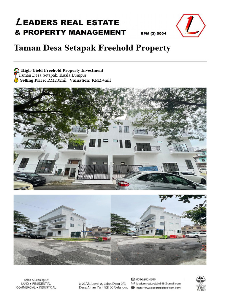 Taman Desa Setapak Investment Opportunity | PDF
