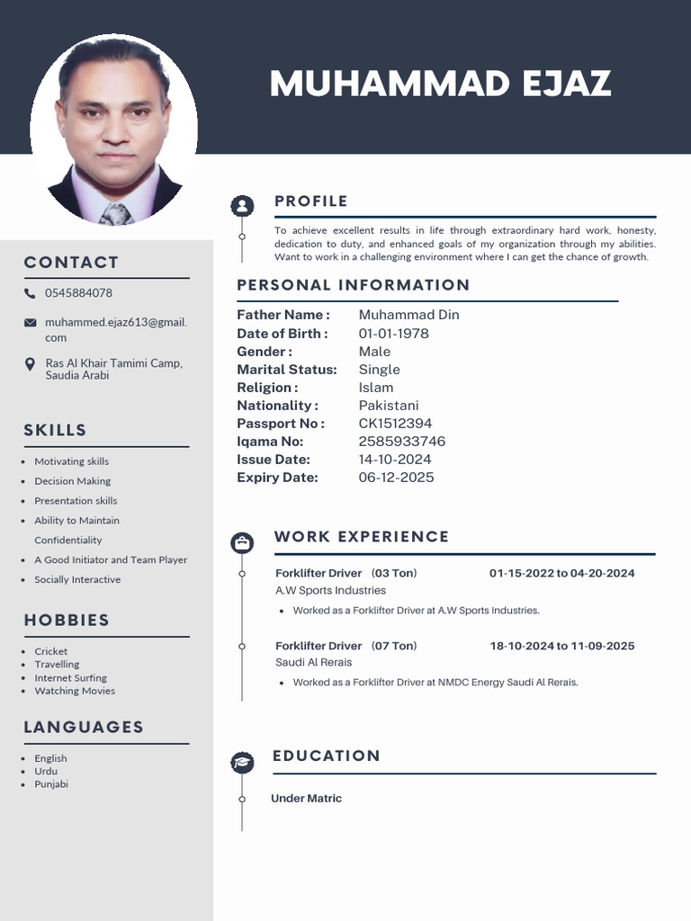 Blue and Gray Simple Professional CV Resume | PDF