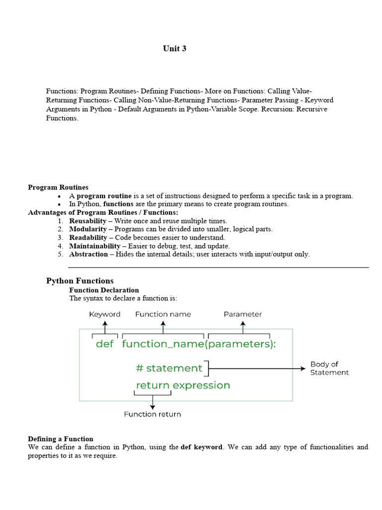 Python Functions and Parameter Passing | PDF | Parameter (Computer ...