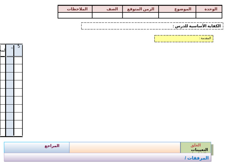 Lesson Preparation Book Template1 | PDF