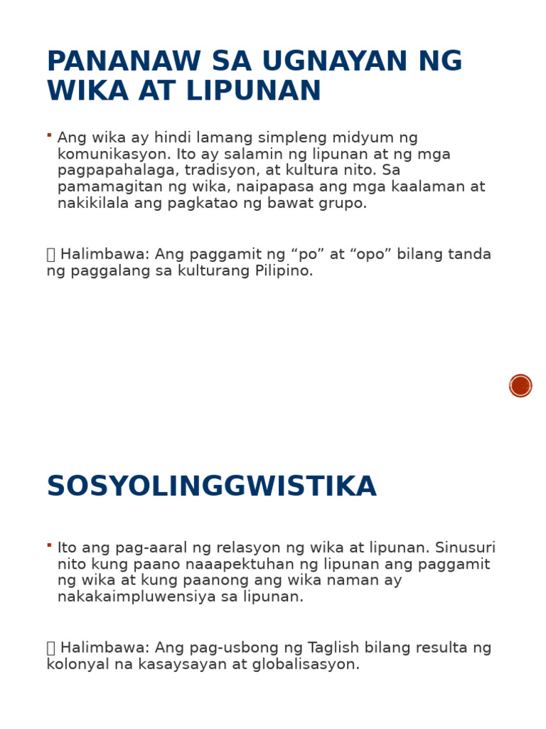 Ugnayan NG Wika at Lipunan | PDF