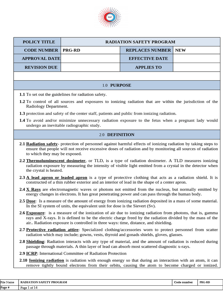 Rd.2 Radiation Safety Program | PDF | Radiation Protection | Ionizing Radiation