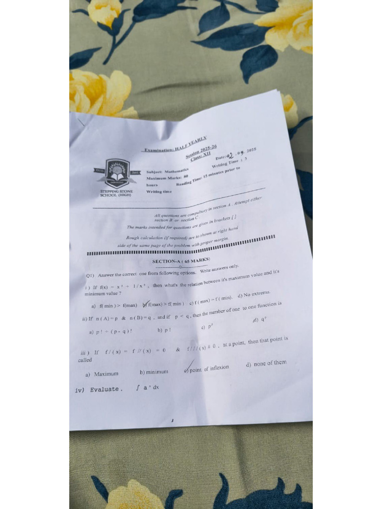 Stepping Stone Maths Paper | PDF
