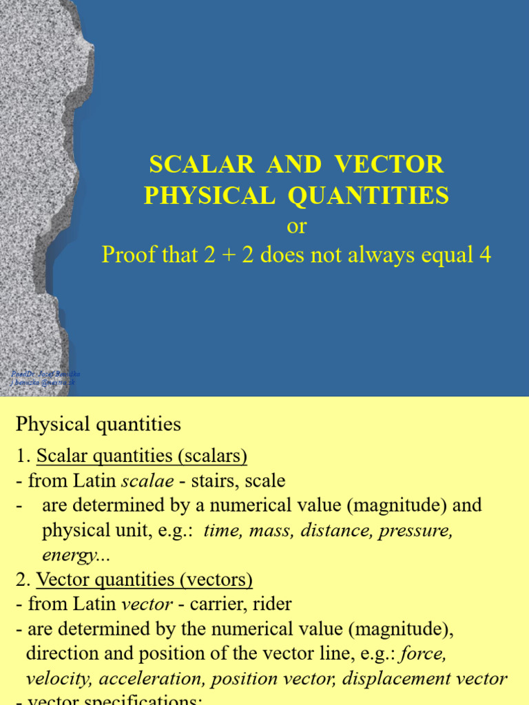 03-Scalar and Vector Physical Quantities | PDF | Euclidean Vector | Force
