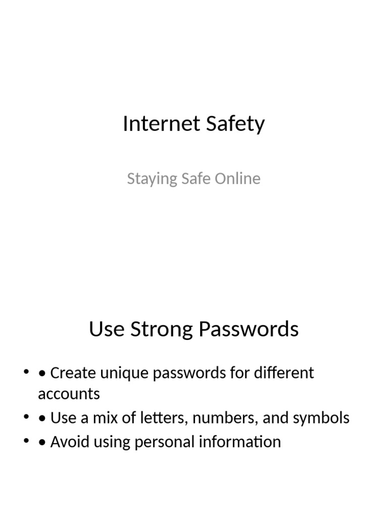 Internet Safety Presentation | PDF