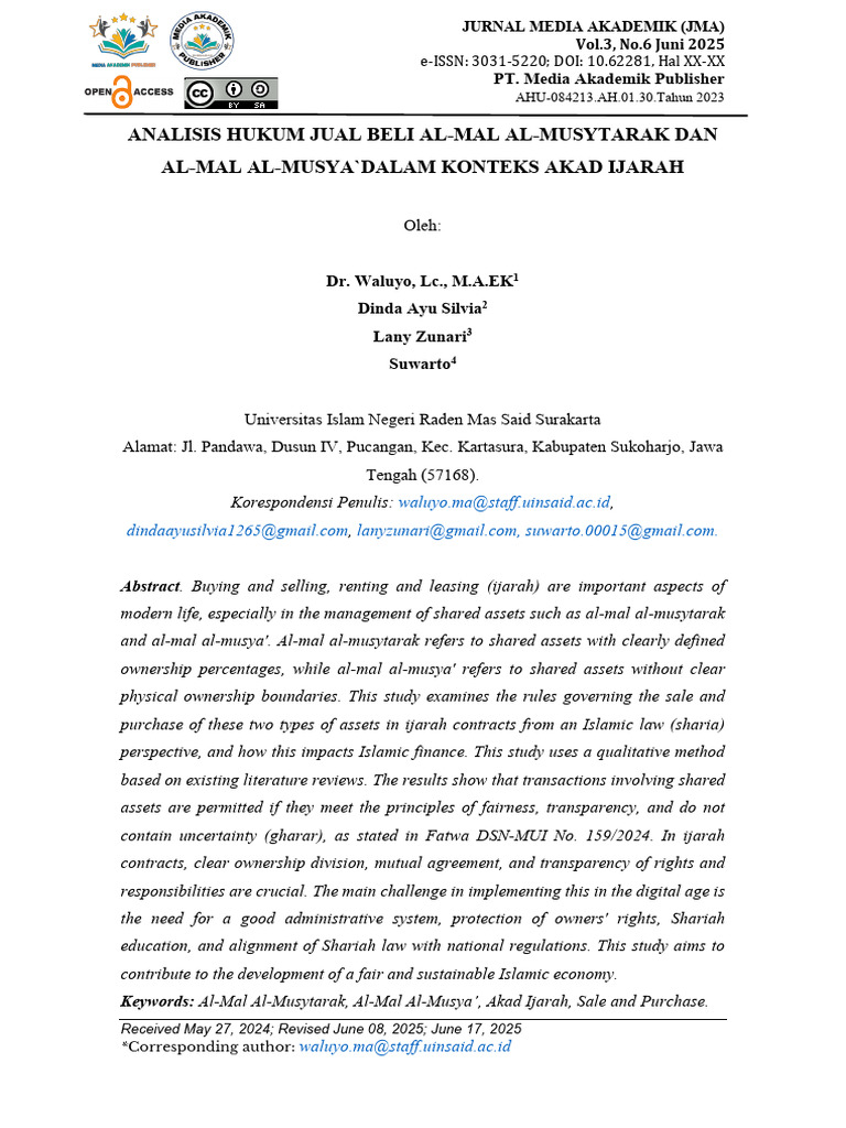 Analisis Jual Beli Al-Mal dalam Ijarah | PDF