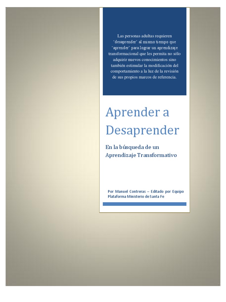 Aprender A Desaprender | PDF | Aprendizaje | Mente