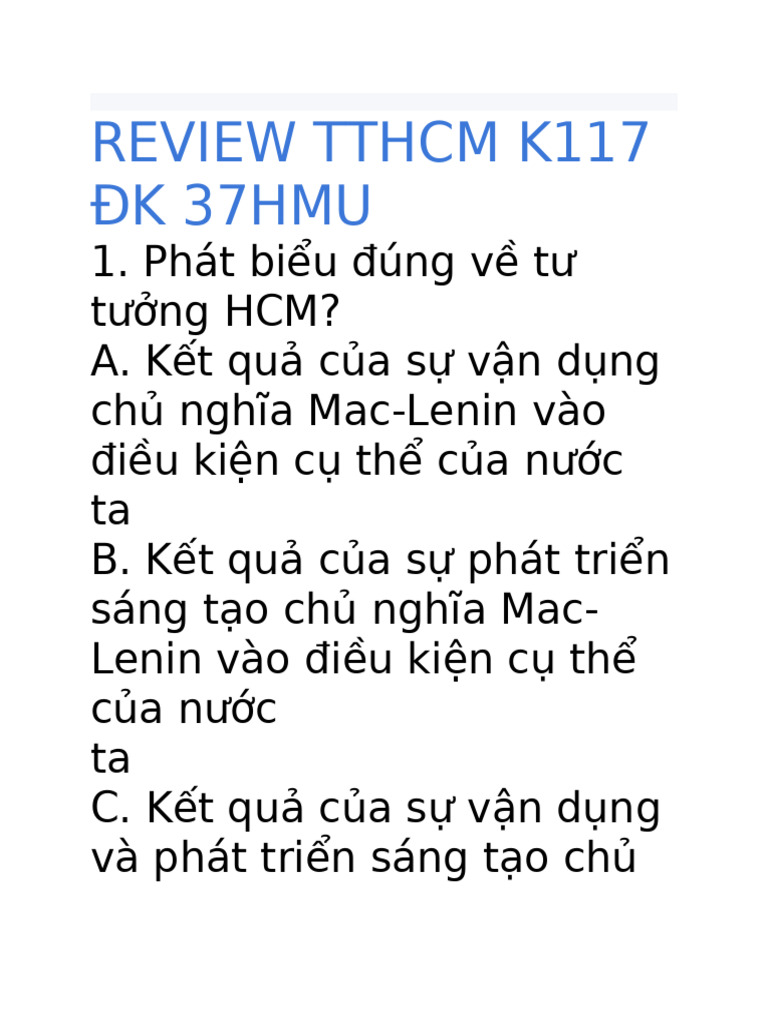 Review TTHCM k117 ĐK 37hmu (Oanh) | PDF