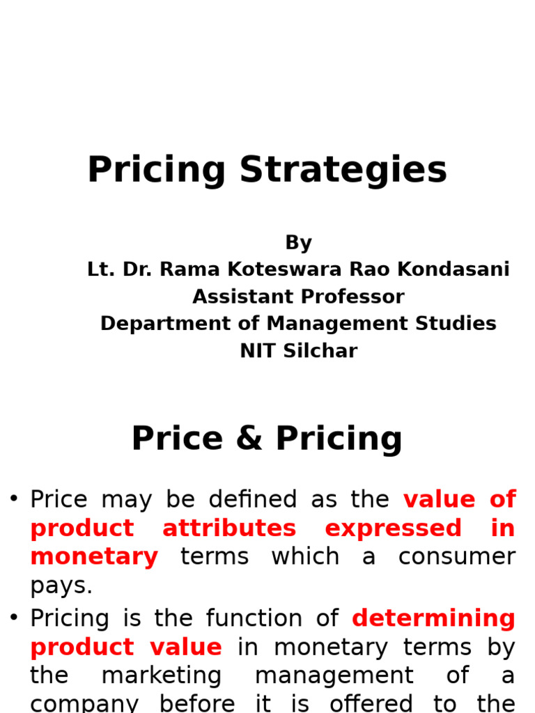 Effective Pricing Strategies Explained | PDF