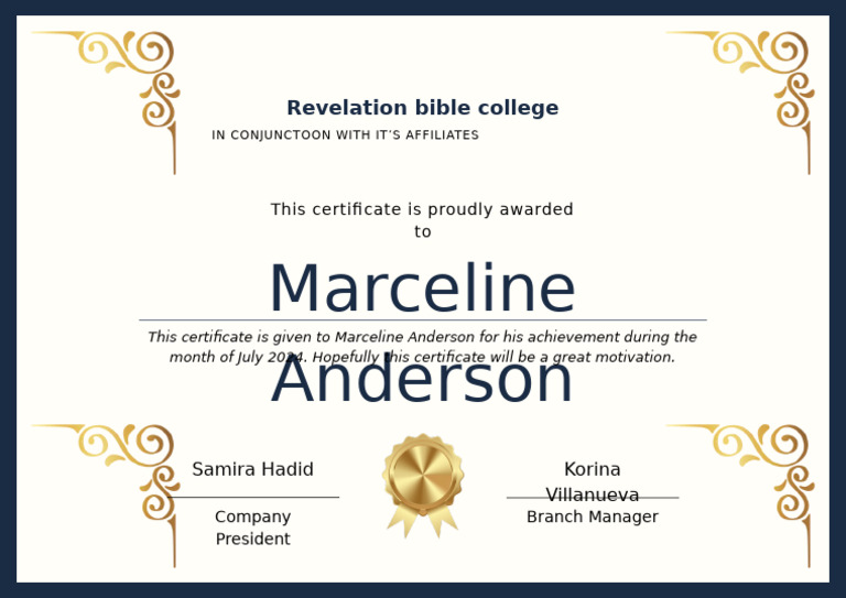 Cream Bordered Appreciation Certificate | PDF