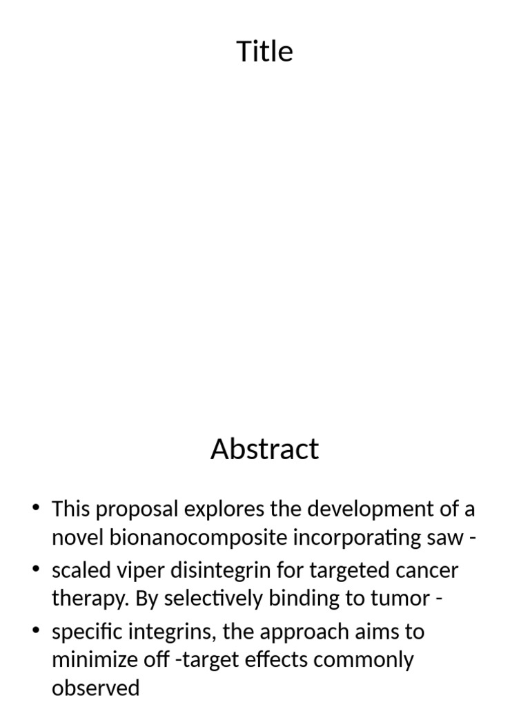 Viper Venom Nanocomposite for Cancer Therapy | PDF | Cancer | Integrin