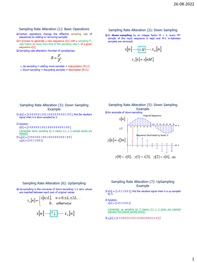 Sampling Rate Alteration Techniques | PDF | Algorithms | Applied ...