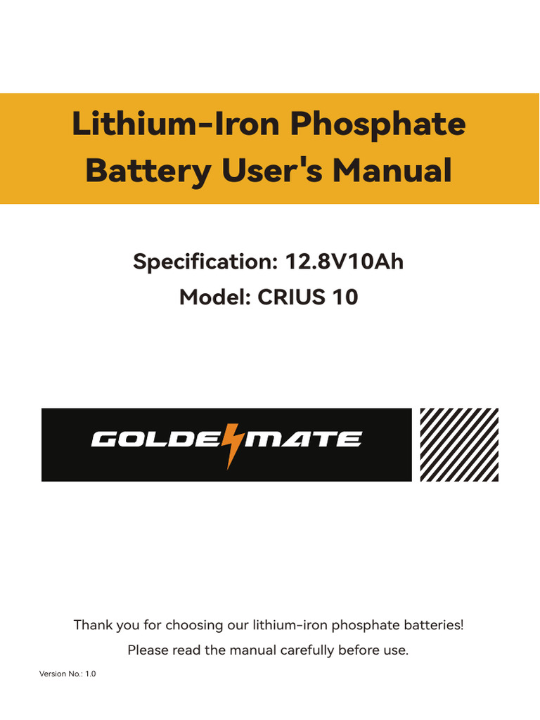 Lithium-Iron Phosphate Battery Manual | PDF | Battery Charger | Lithium ...