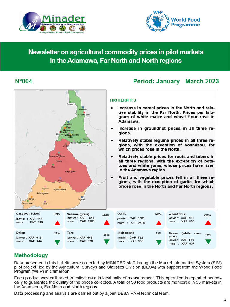 Bulletin SIM MINADER PAM - N4°004 T1 2023 - VA | PDF | Vegetables | Cereals