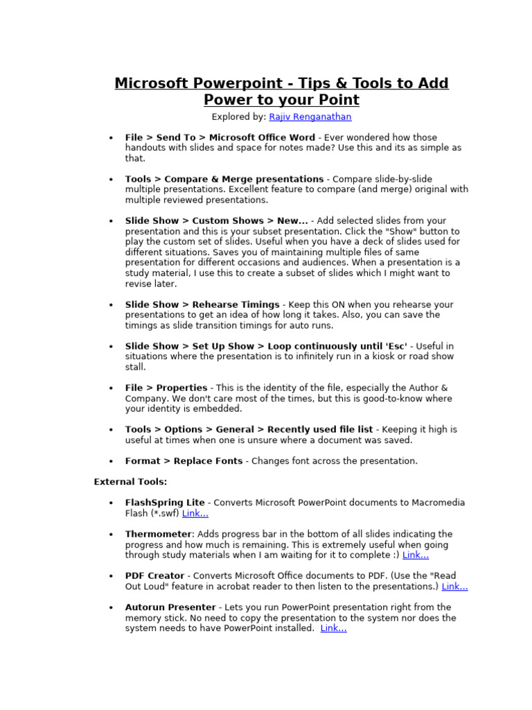 PowerPoint Tips & Tools for Effective Presentations | PDF | Microsoft ...