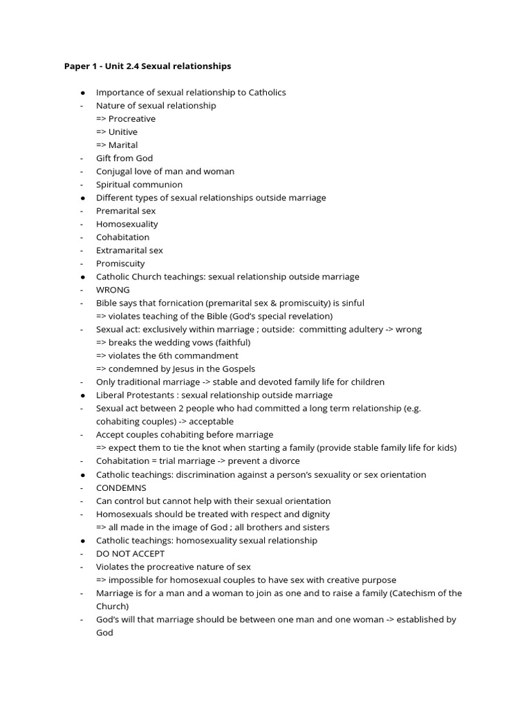 Unit 2.4 Sexual Relationships | PDF | Marriage | Homosexuality