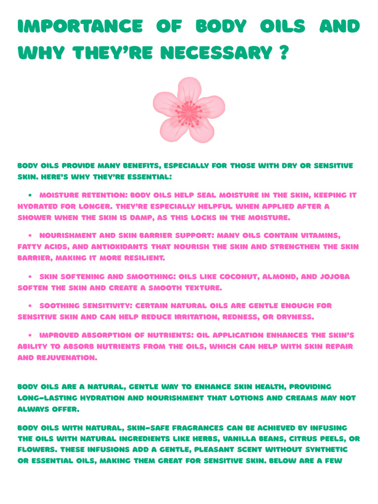 Essential Benefits of Body Oils | PDF | Perfume | Zest (Ingredient)