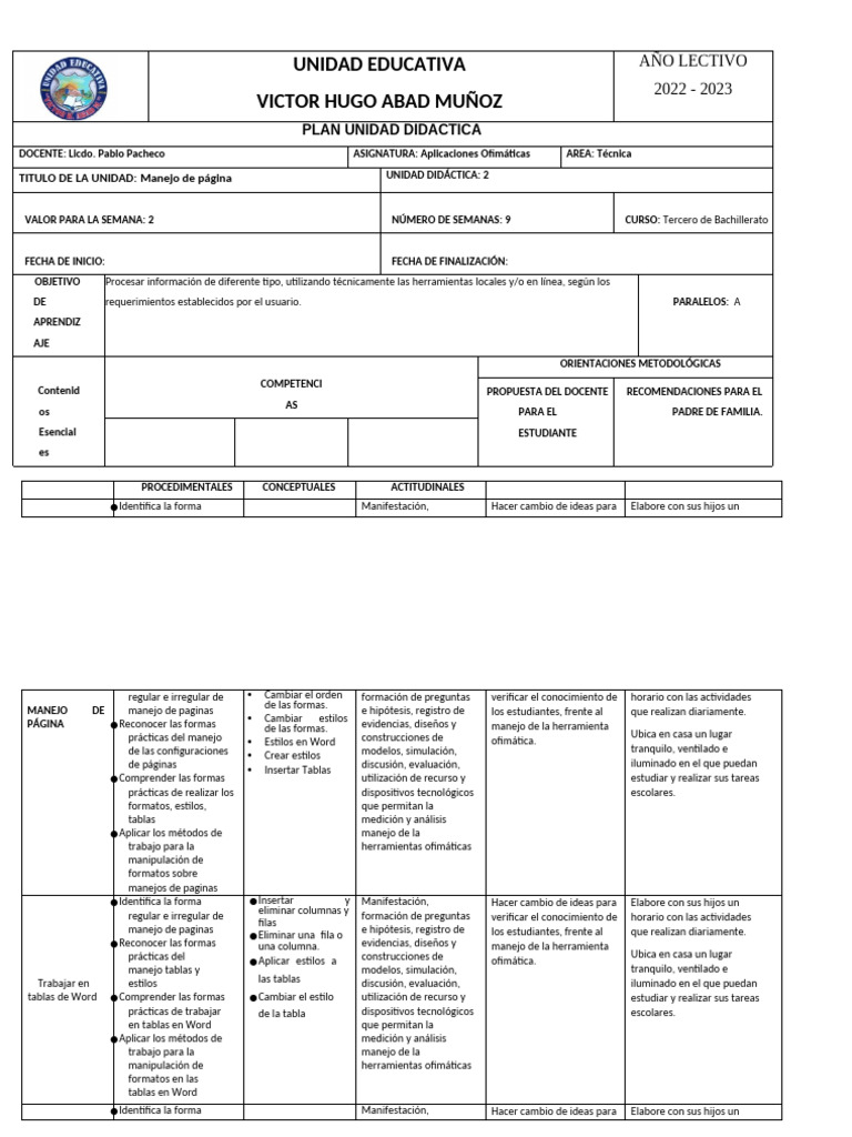 Aplicaciones Ofimaticas Tercero Segundo Bloque | PDF | Informática