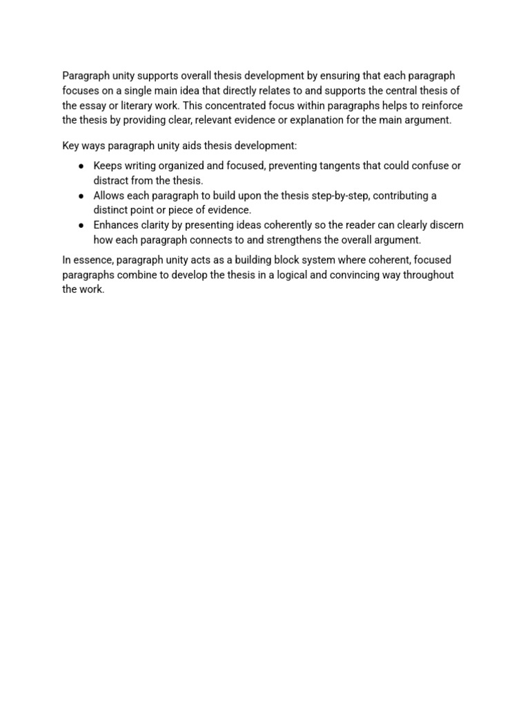 Enhancing Thesis with Paragraph Unity | PDF