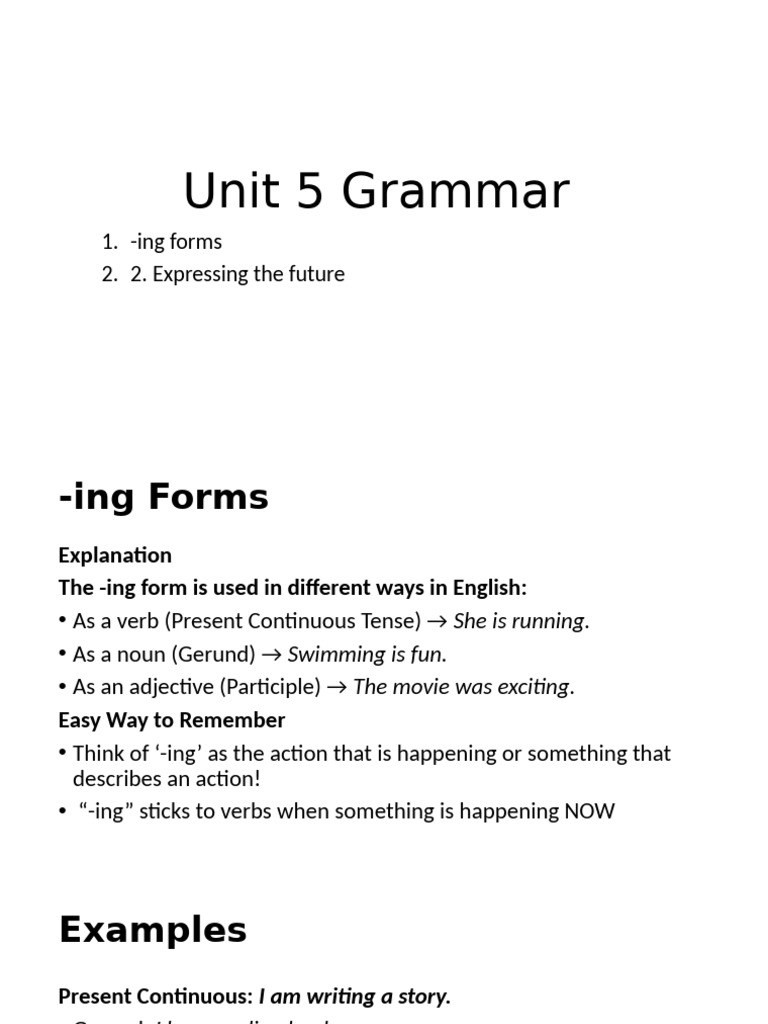 Unit 5 Grammar | PDF