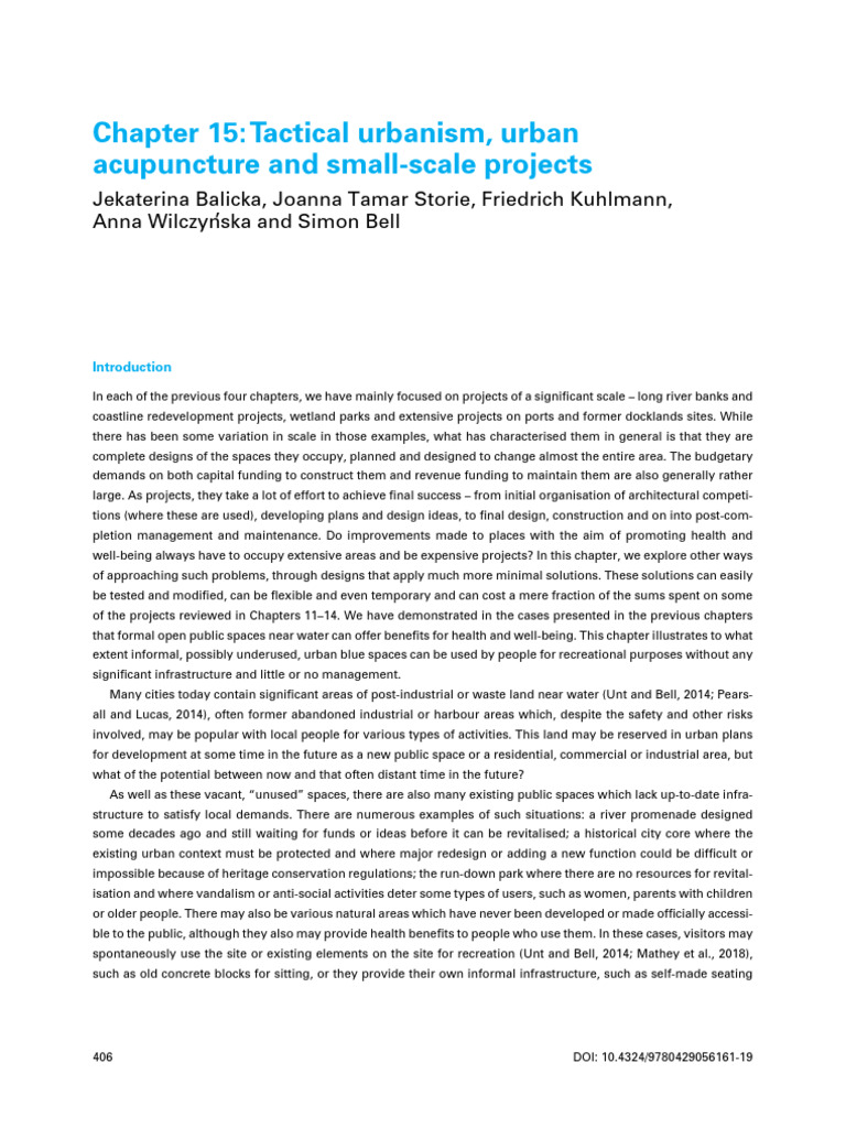Tactical Urbanism, - Urban Acupuncture and Small-Scale Projects - 25 ...