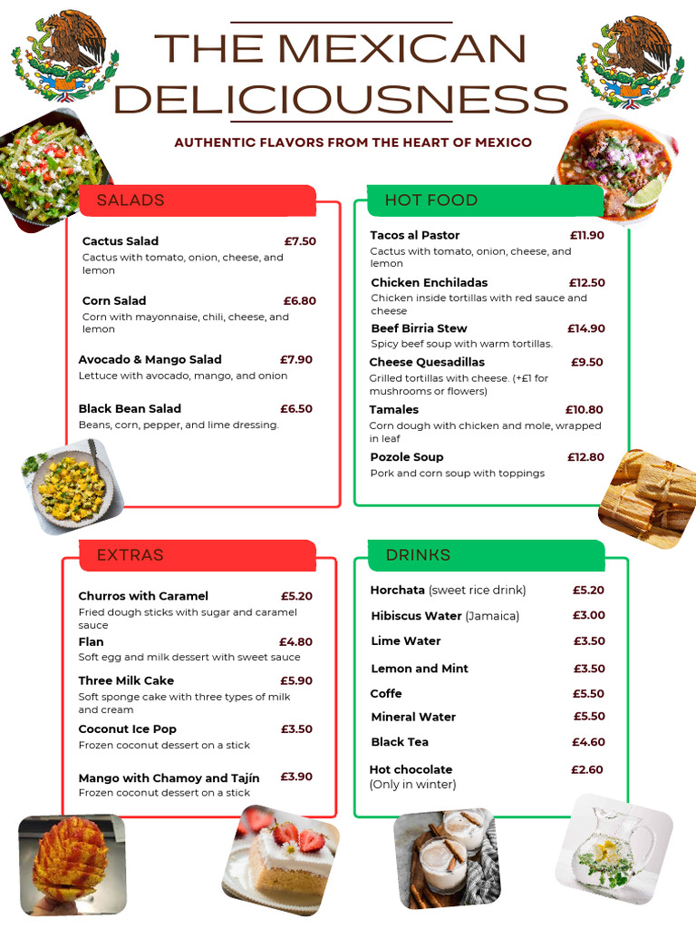 Authentic Mexican Menu Highlights | PDF | Mexican Cuisine | Latin ...