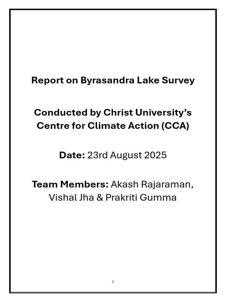 Byrasandra Lake Conservation Initiative | PDF | Sustainability | Waste ...