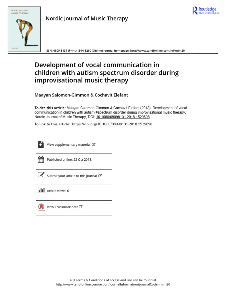Development of Vocal Communication in Children With Autism Spectrum ...