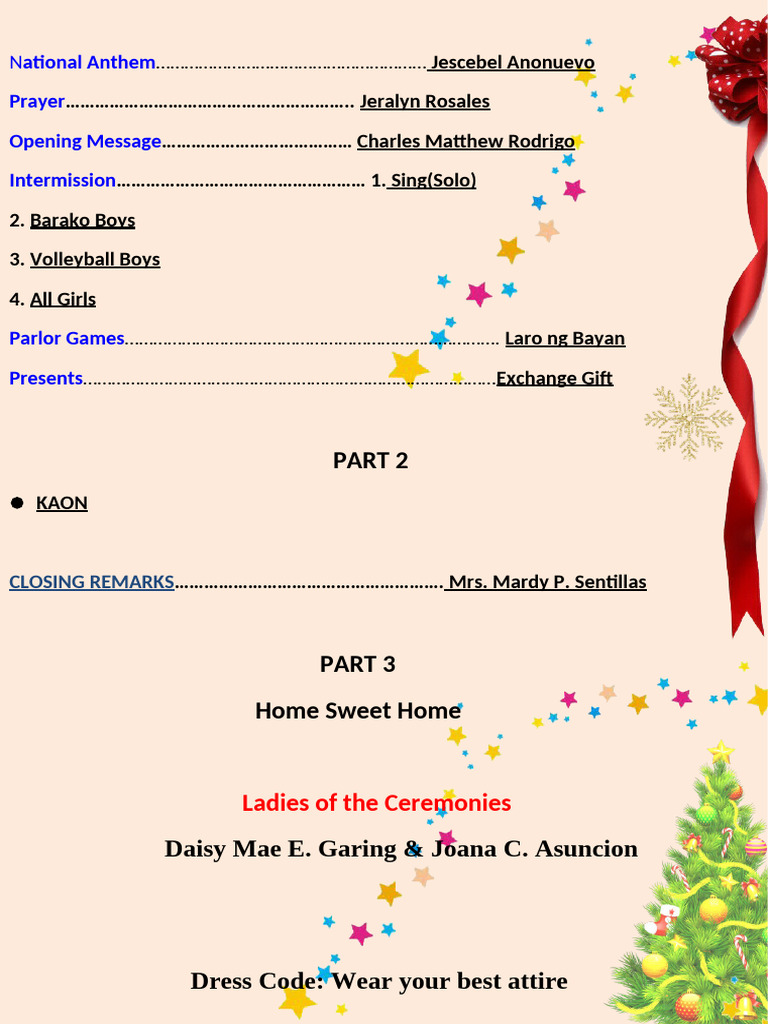 Christmas Party Program | PDF
