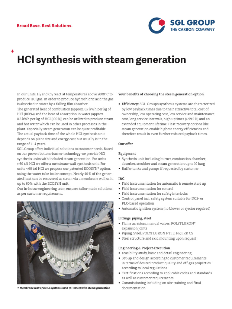 HCl Synthesis with Steam Generation | PDF | Hydrochloric Acid | Steam