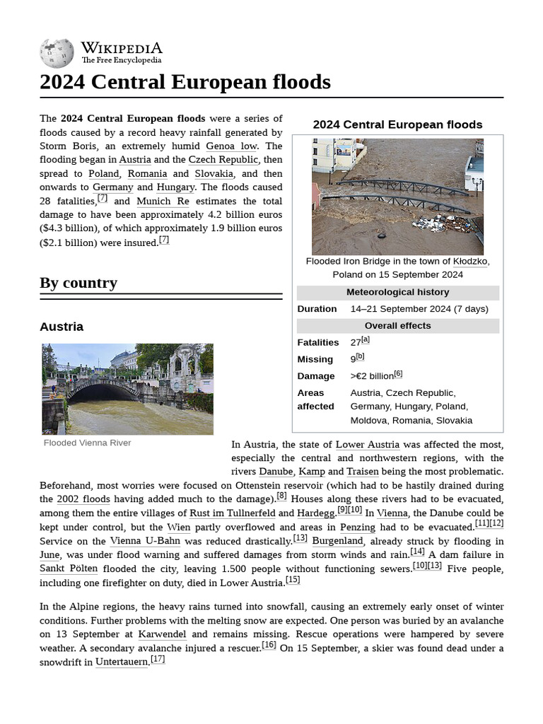 2024 Central European Floods Overview | PDF | Hydrology | Flood