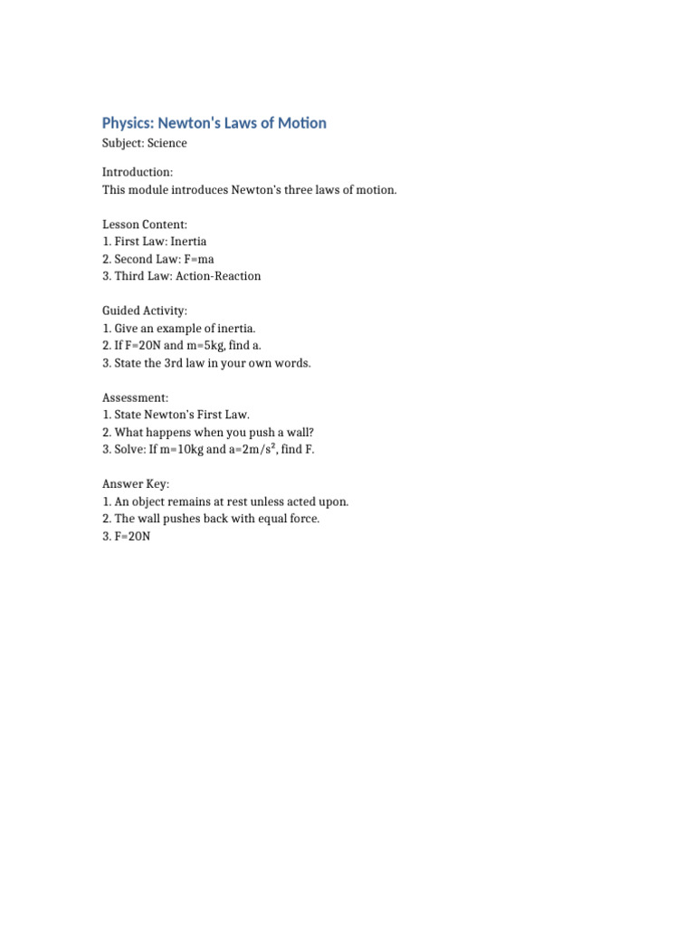Newton's Laws of Motion Explained | PDF