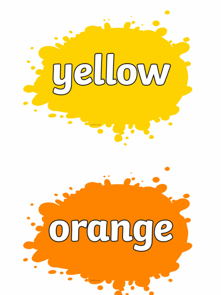 Colour Names On Splats Ver 1 | PDF