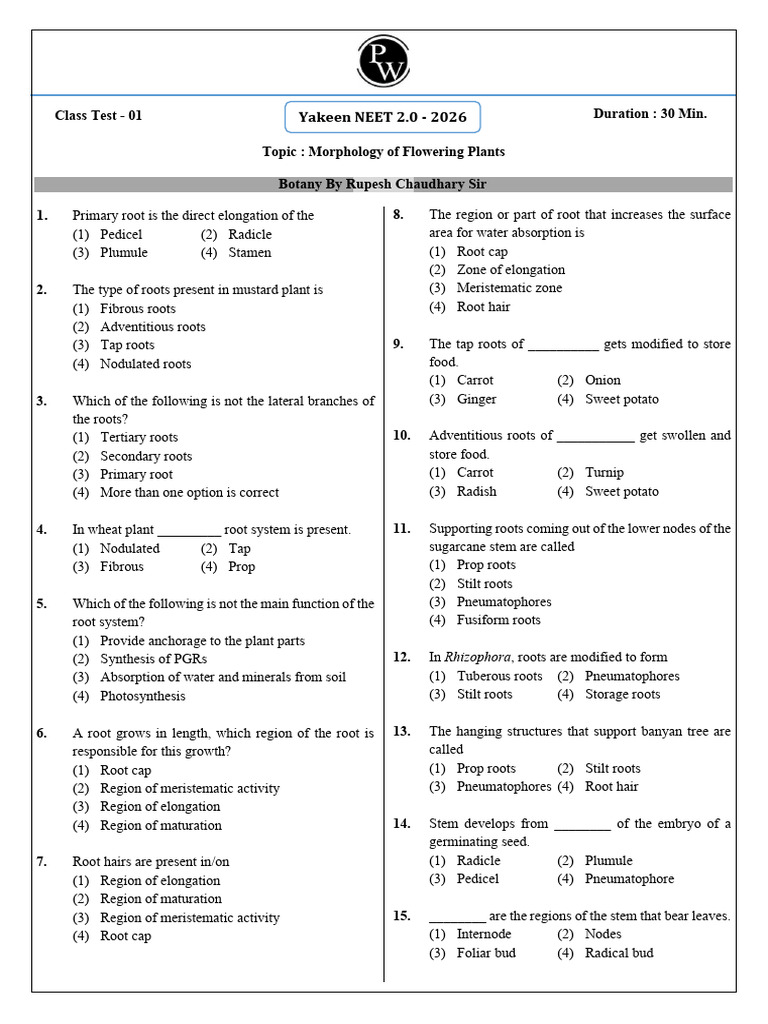 68a2f92ecc3ea6528566cf87 - ## - Morphology of Flowering Plants Class ...