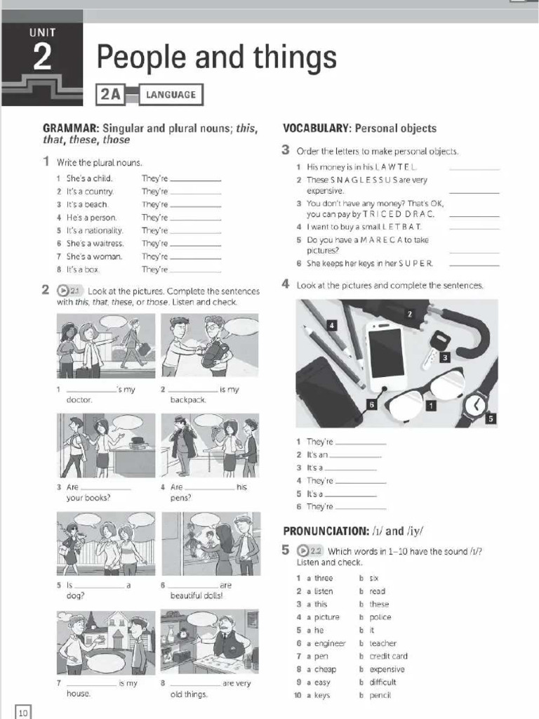 Personal Best A1 Workbook Unit 2 | PDF